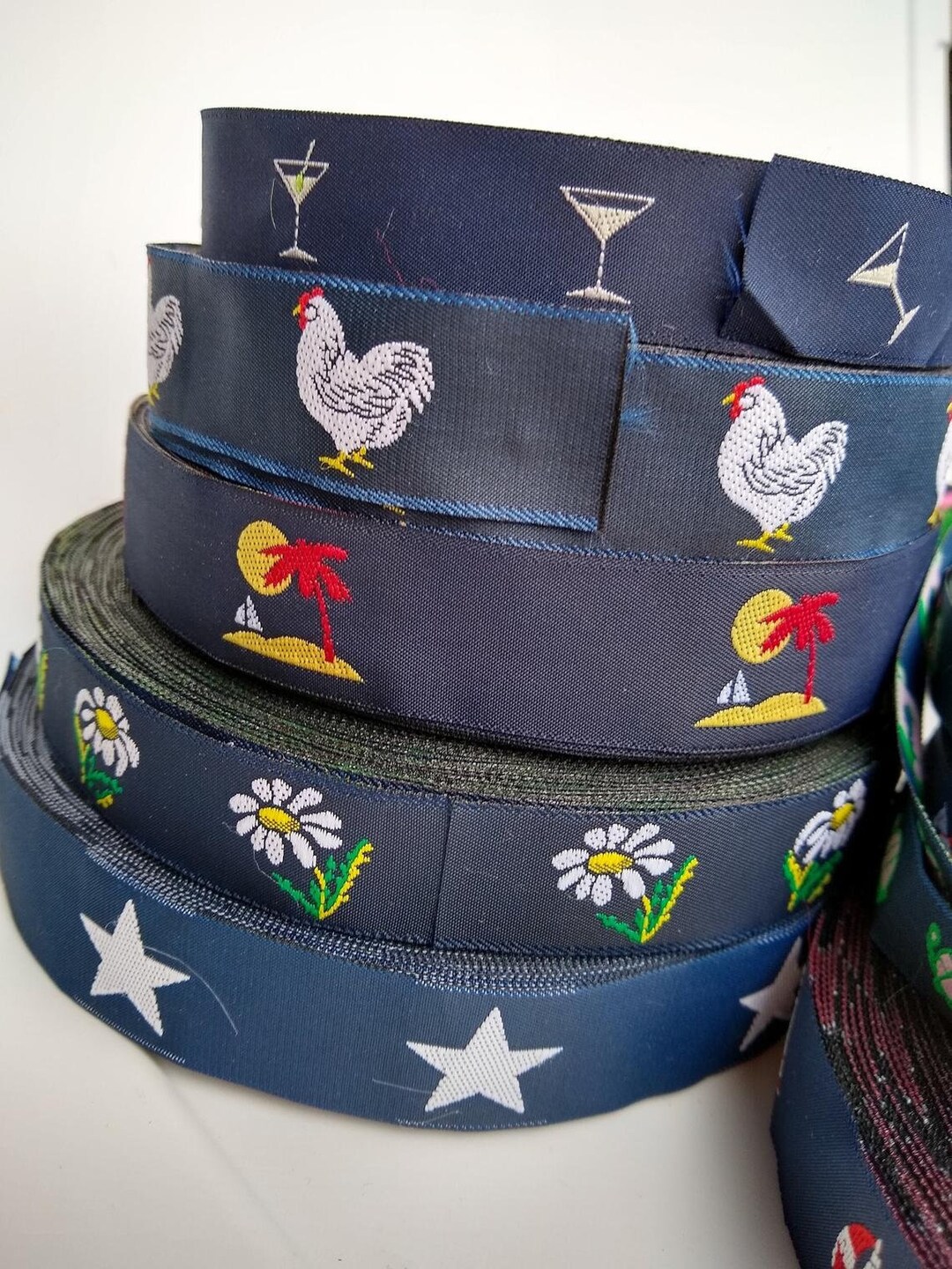 Palm Tree Ribbon, Vintage Designer Lot of Ribbons, Top Notch Quality ...