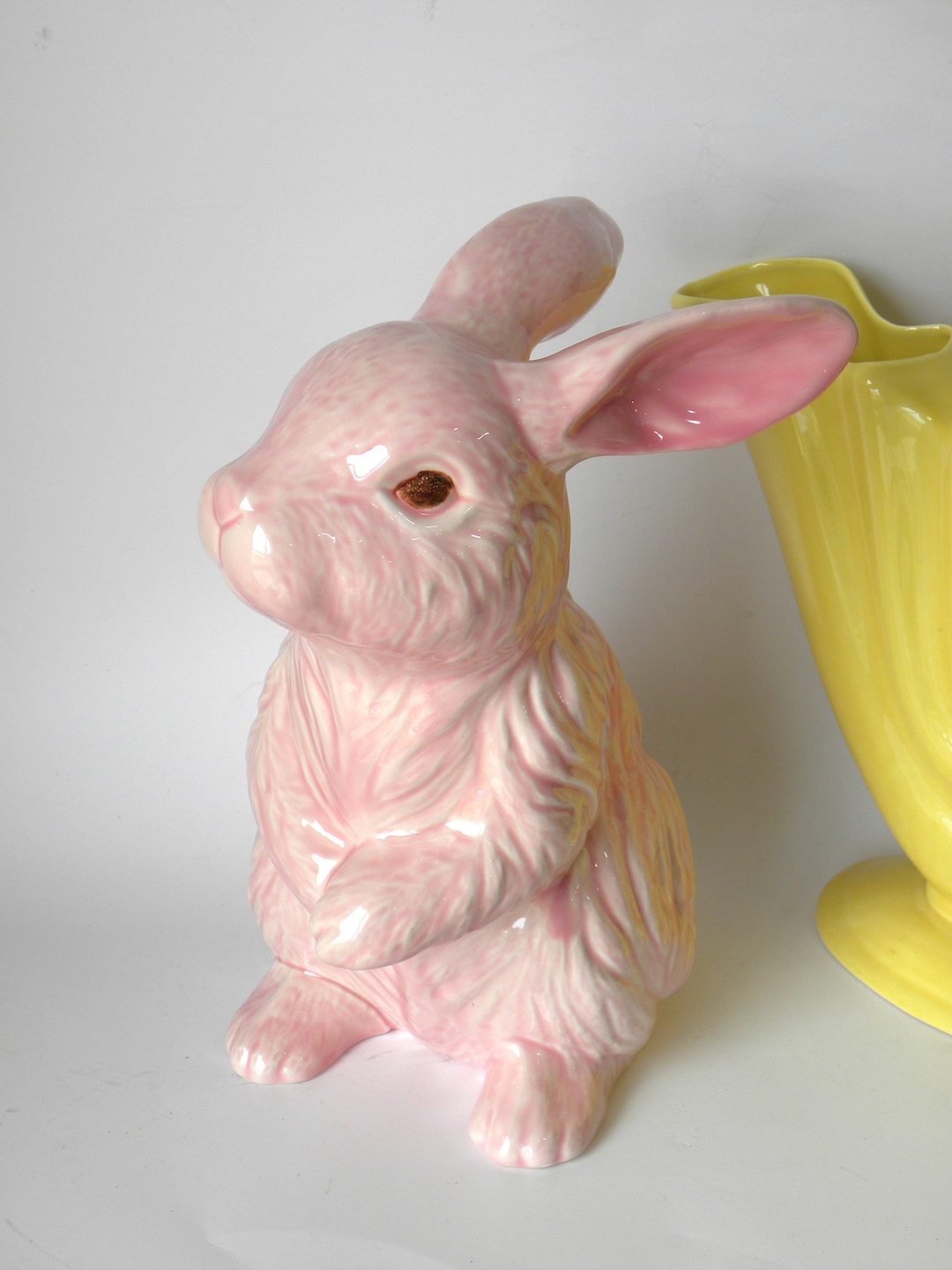 Large Pink Bunny Rabbit Easter Bunny Rabbit Figurine, Vintage Pink ...