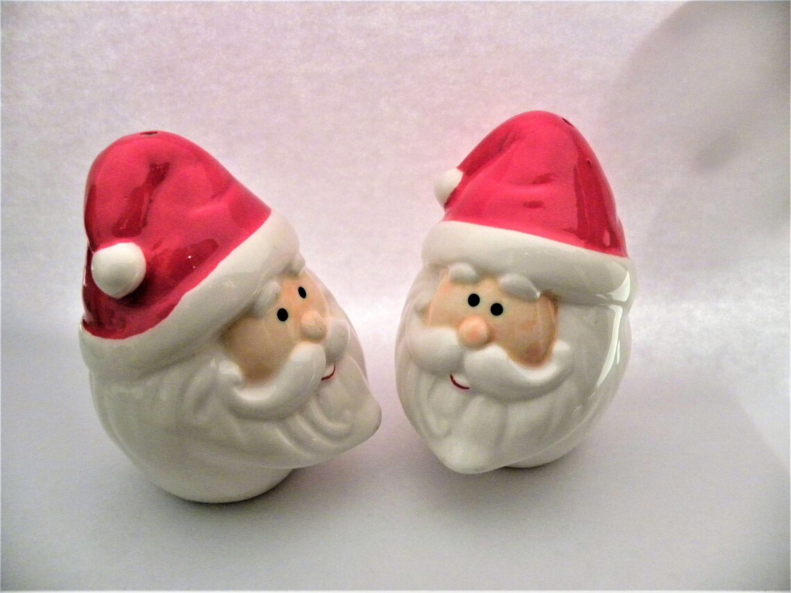 Santa Claus Head Salt and Pepper Shakers Roly Poly Santa - Etsy