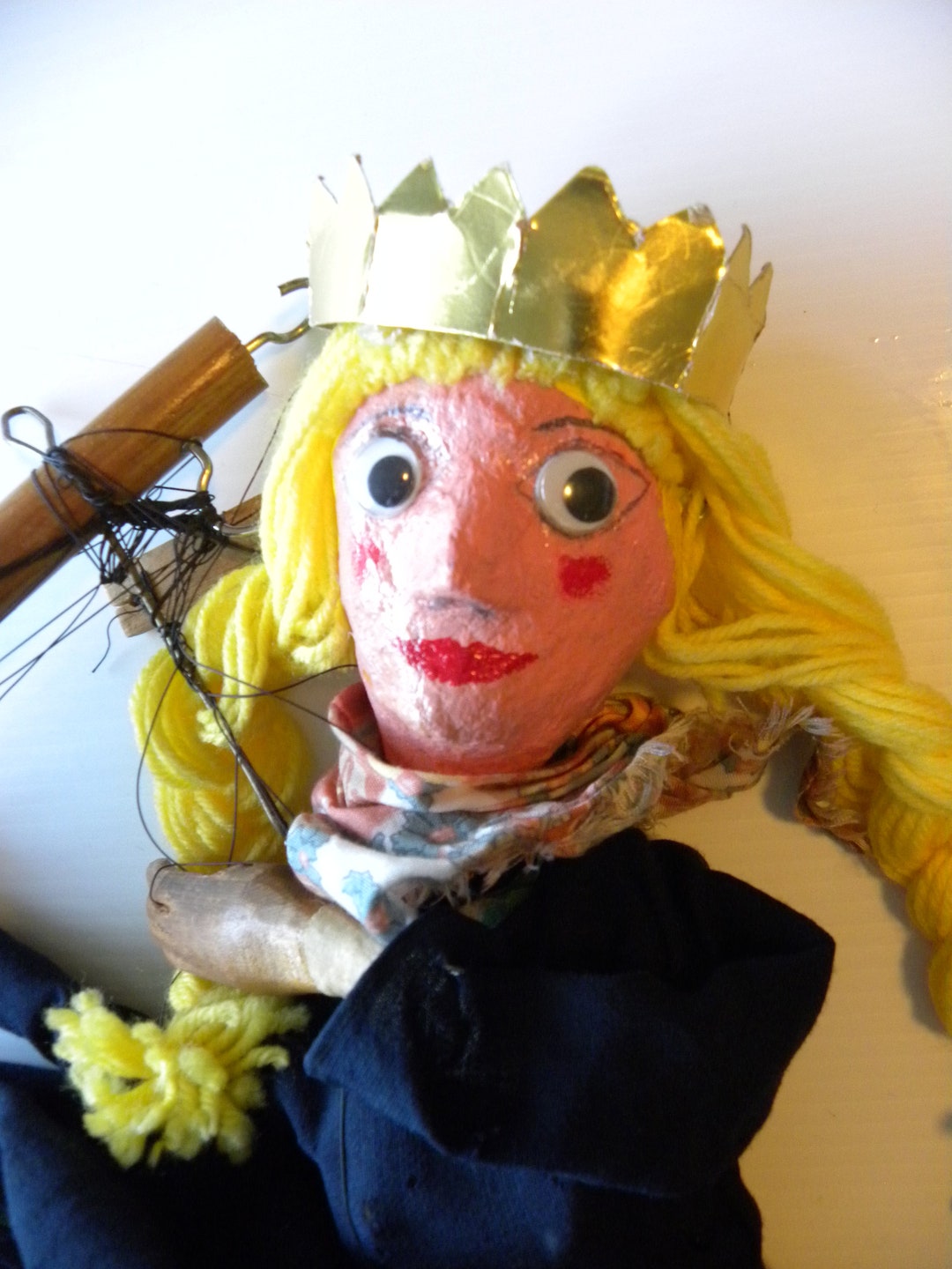 Vintage Wooden Cinderella Puppet Marionette, Hand Carved Cinderella ...