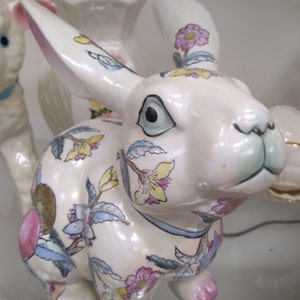 Asian Chinoiserie Bunny Rabbit Ceramic Hand Painted White - Etsy
