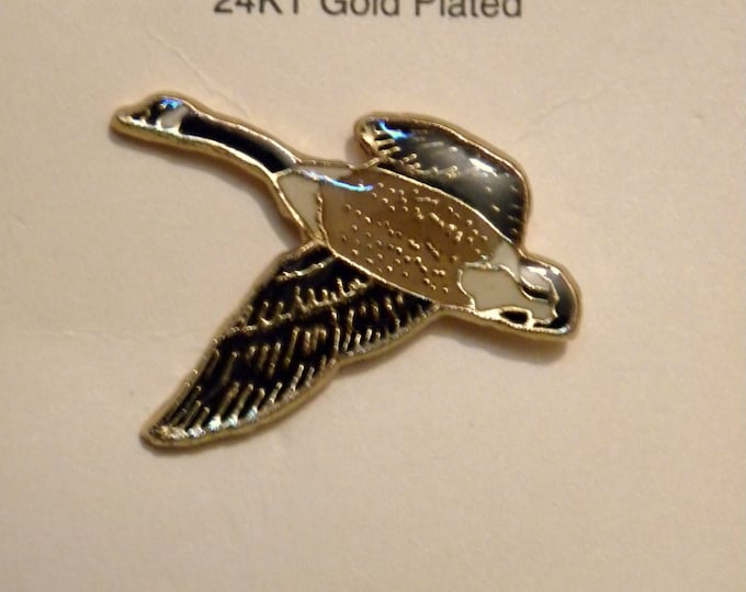 Goose Bird Lapel Pin, 24kt Gold Plated Pin, Canada Goose Bird Pewter ...