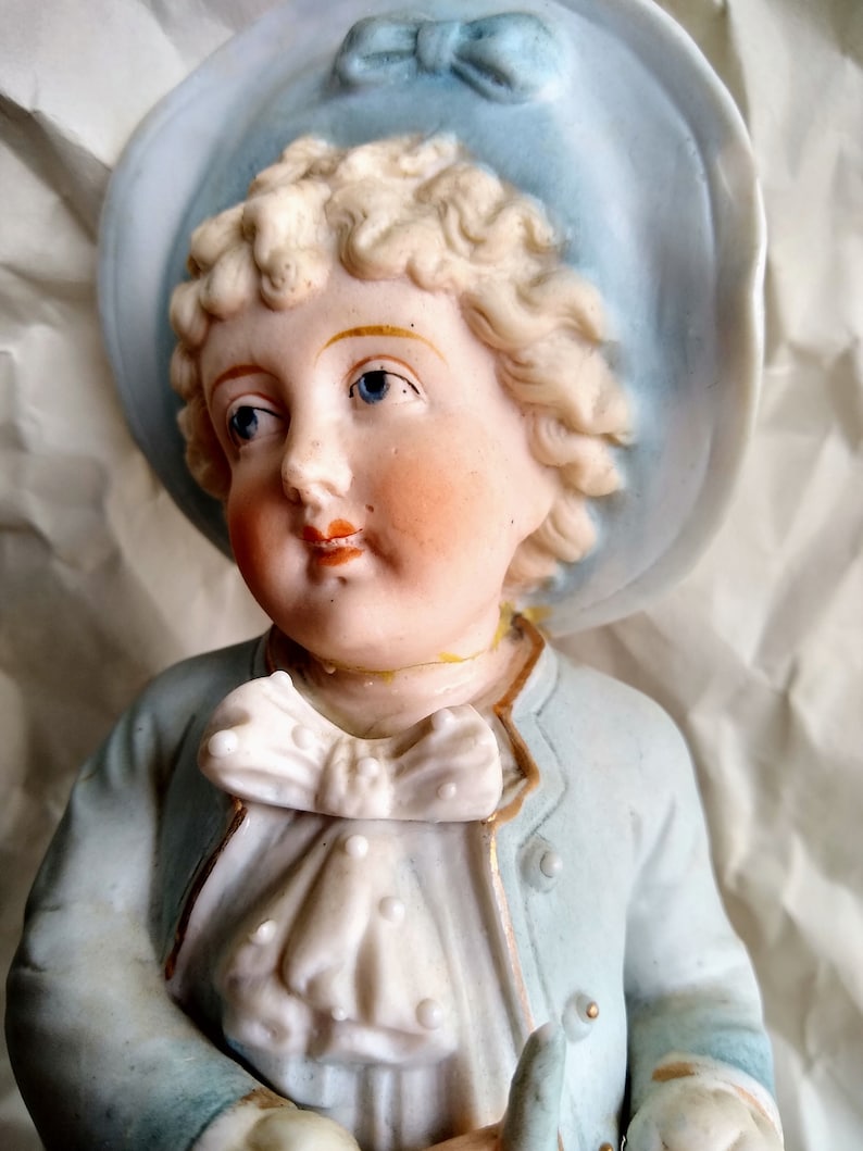 German Colonial Boy Figurine in Blue Gebruder Heubach Bisque - Etsy