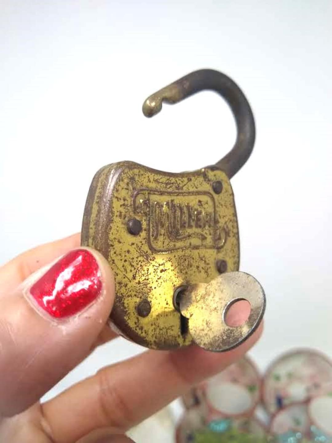 Brass Miller Lock With Key, Miller Padlock With Key, Circa 1940s ...