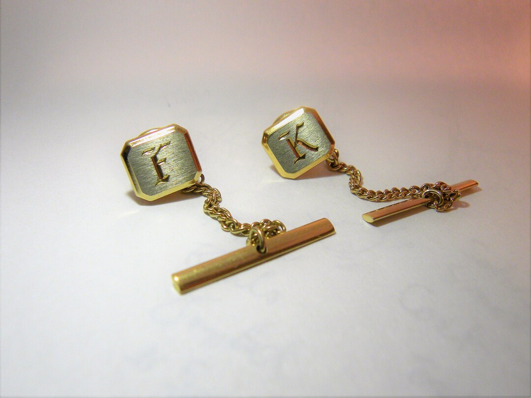 Vintage Gold Plated 'F' Initial Tie Tack - 1980s Monogrammed Pin - Etsy