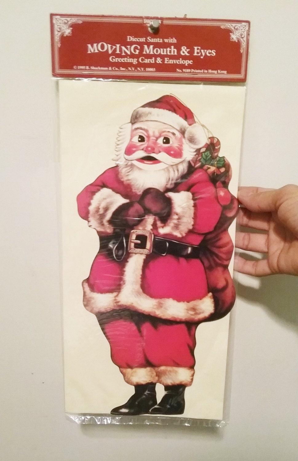 Santa With Googly Eyes Vintage Die Cut Santa Moving Mouth & - Etsy