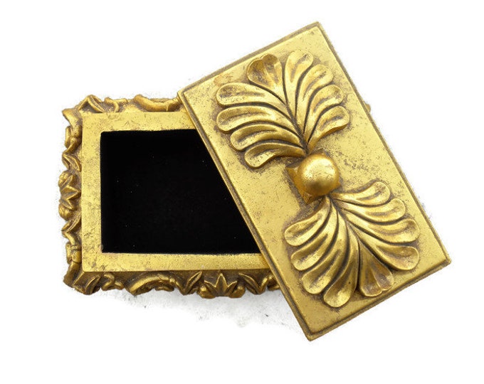Vintage Gold Gilt Jewelry Box, Gold Gilded Keepsake Box, Decorative ...