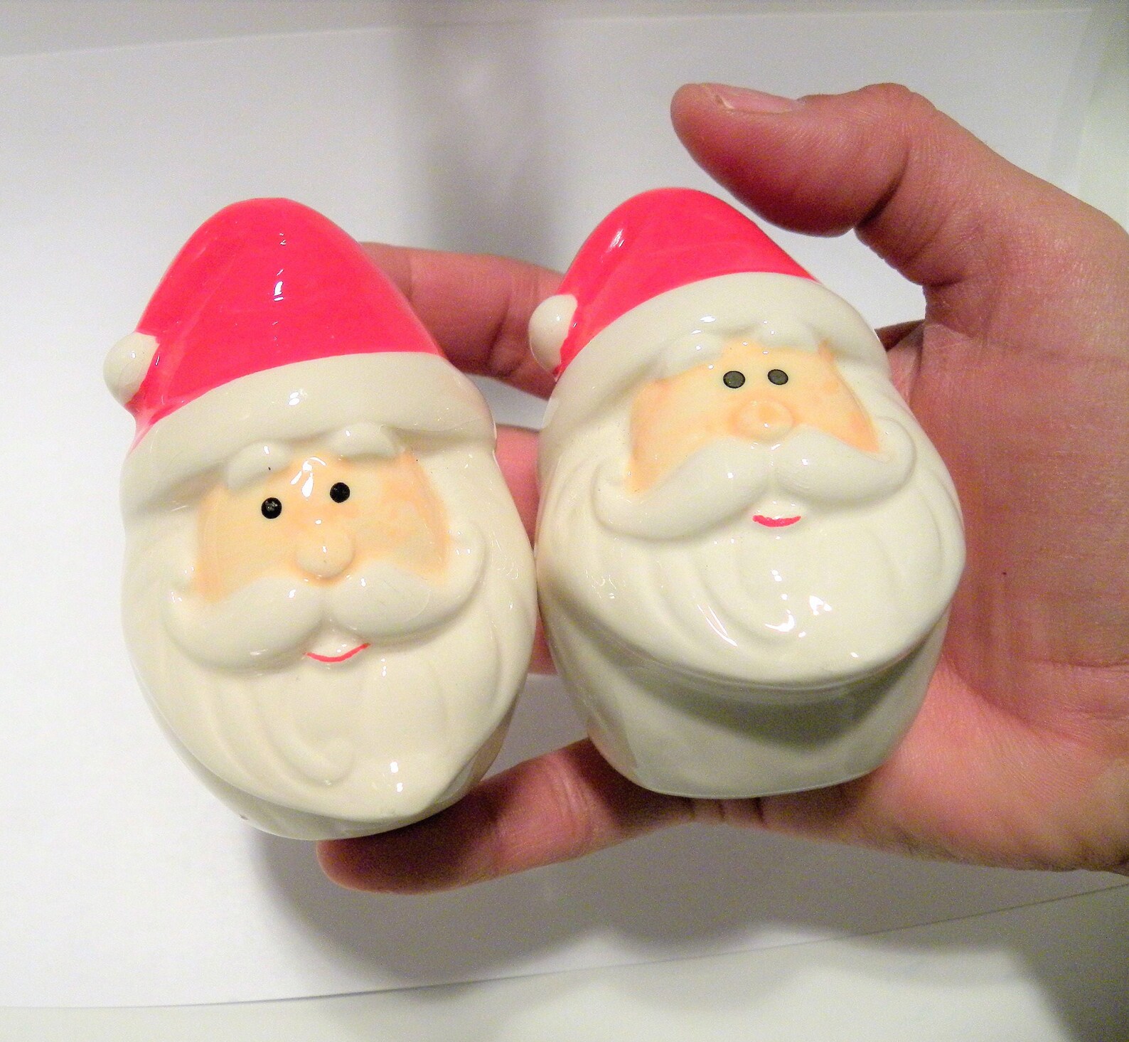 Santa Claus Head Salt and Pepper Shakers Roly Poly Santa - Etsy