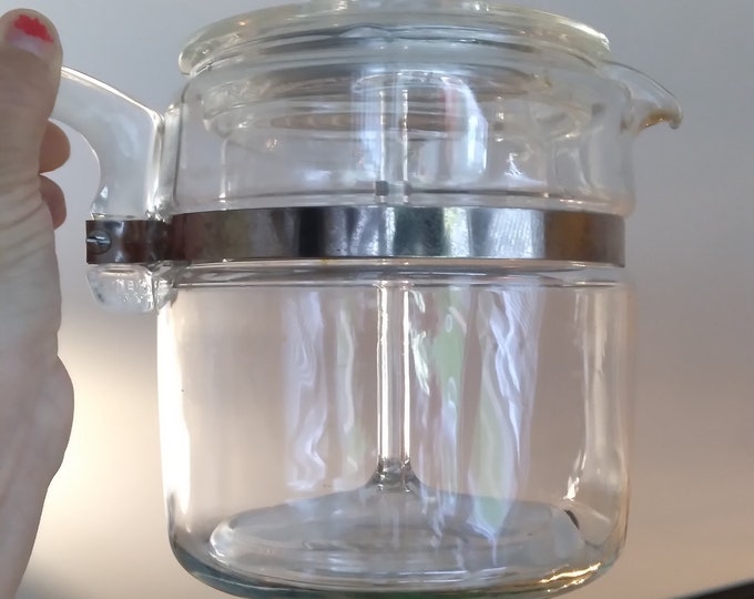 Vintage Pyrex Glass Coffee Pot 6 Cup, Pyrex Coffee Maker Percolator ...