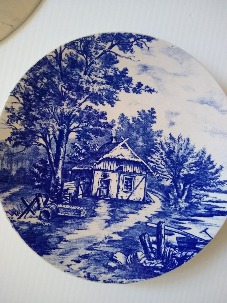 Antique Delft Blue Villeroy Boch Blue Flow Wall Plate Country - Etsy