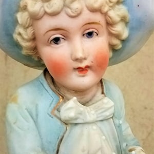 German Colonial Boy Figurine in Blue, Gebruder Heubach Bisque Boy ...