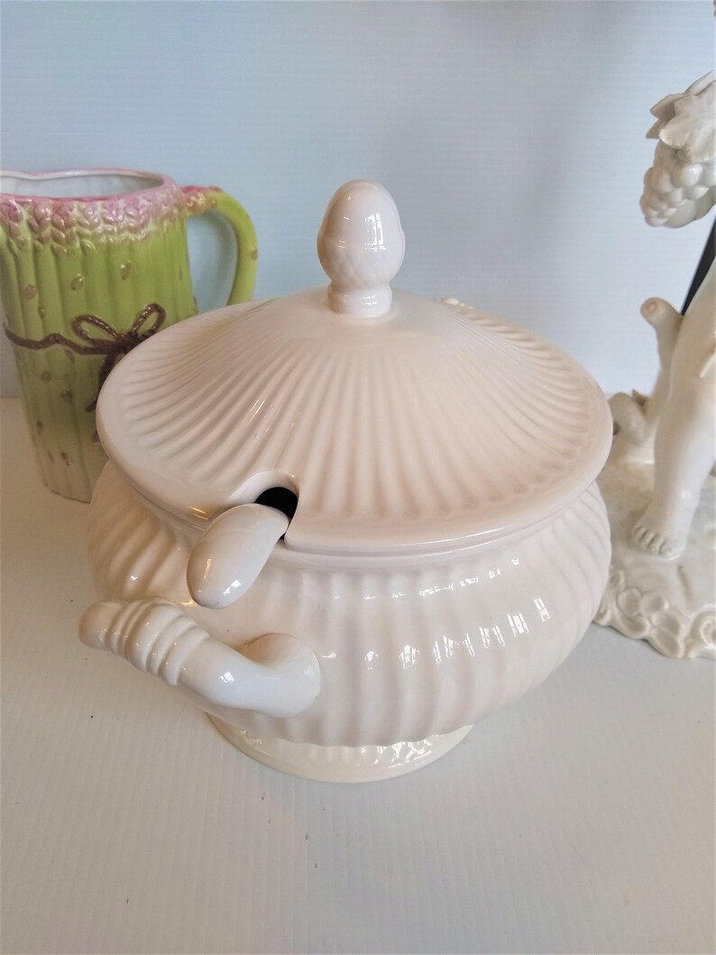 Vintage French White Ironstone Tureen With Ladle White | Etsy