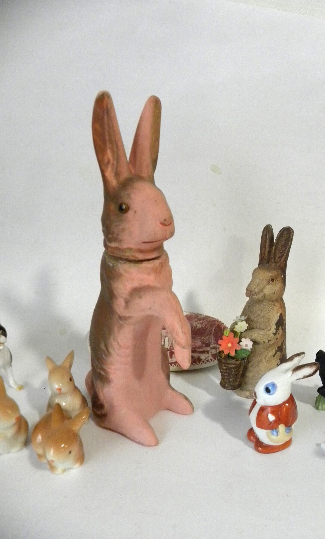 Antique Paper Mache Bunny Rabbit Candy Container W Glass Eyes, Easter ...