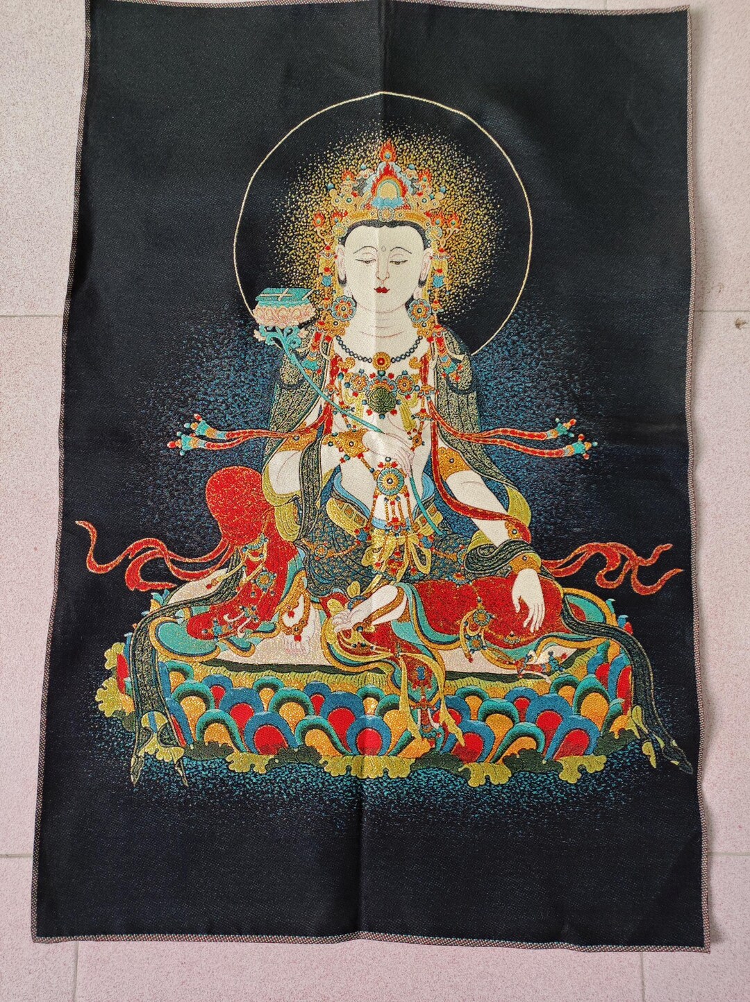 Nepal Buddhism Kwan-yin Thangka Print Scroll Buddha Life Painting Art ...