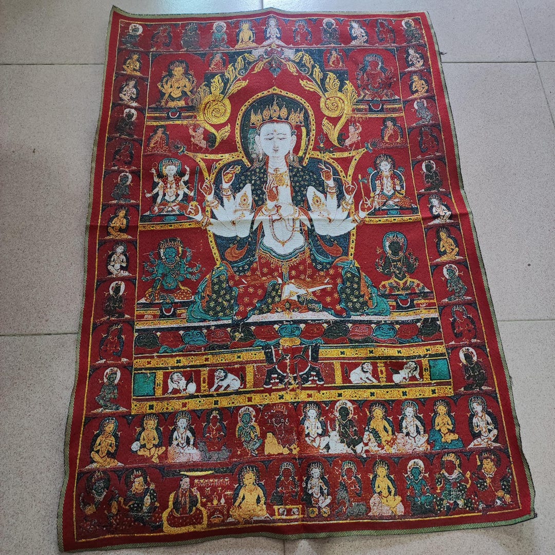 Nepal Buddhas Guanyin Thangka Print Scroll Buddha Life Painting Art ...