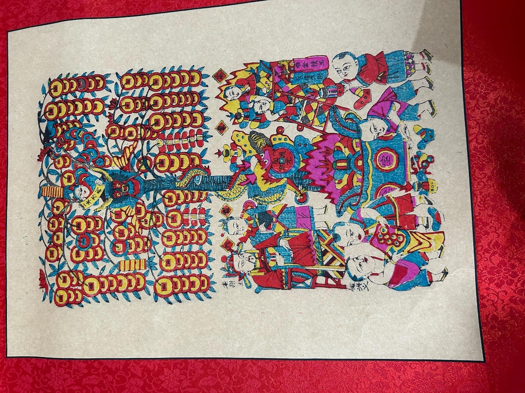 Exquisite Handcrafted Drawing God of Wealth Caishen Thangka Tangka ...