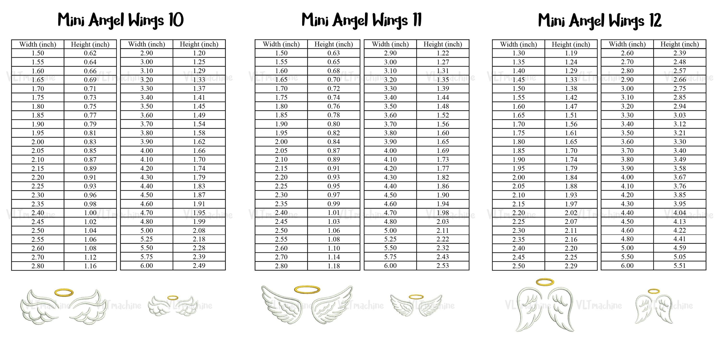 Set Mini Angel Wings Embroidery, Set Angel Wings Embroidery, Mini Wings ...
