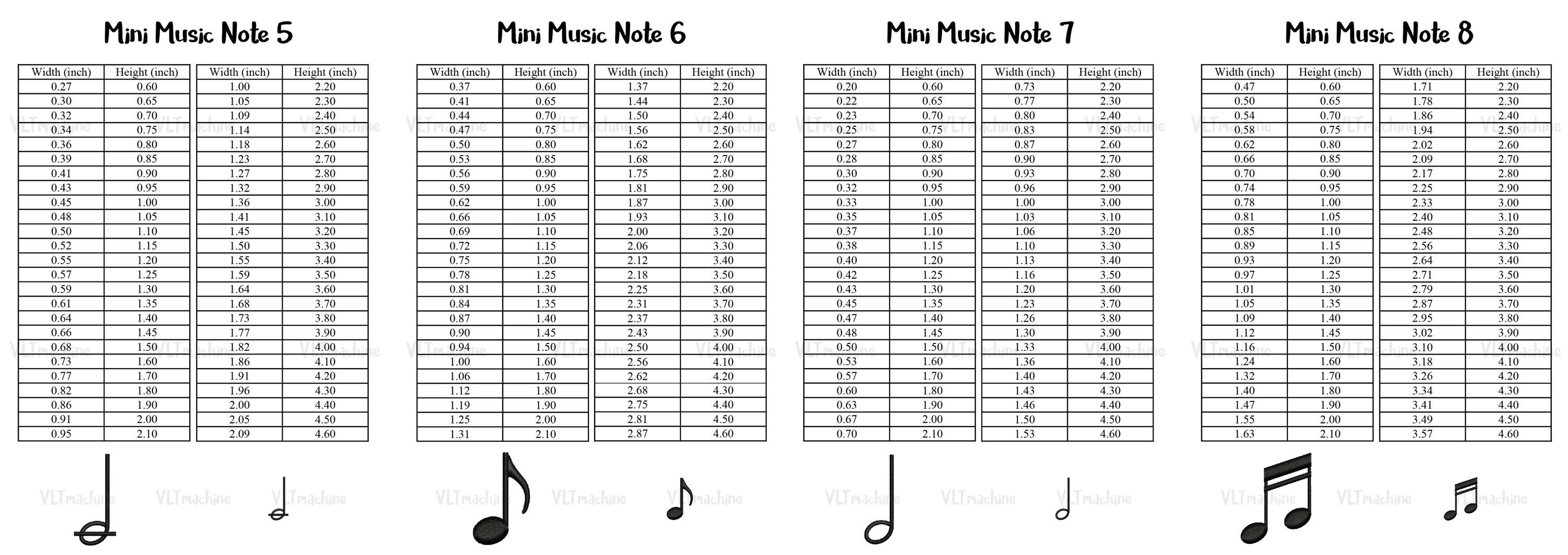 Set Mini Music Note Embroidery, Set Music Note Embroidery, Mini Music ...