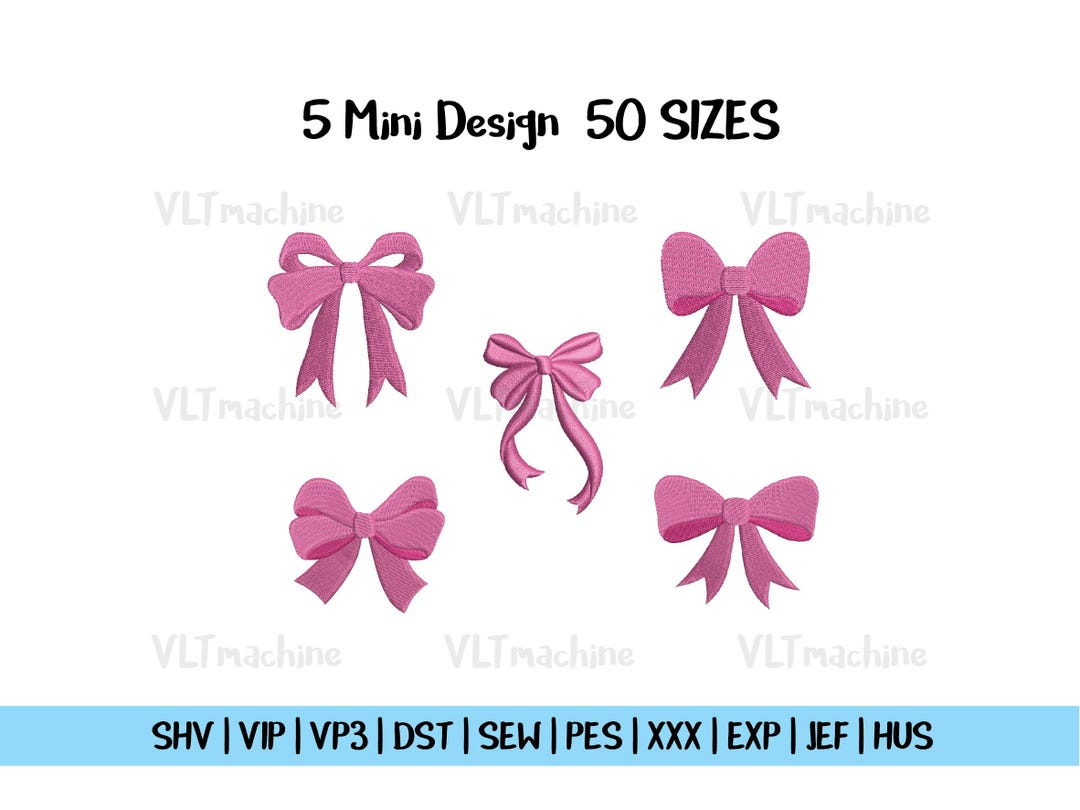 Set Mini Bow Embroidery, Set Bow Embroidery Design, Mini Bow Machine ...
