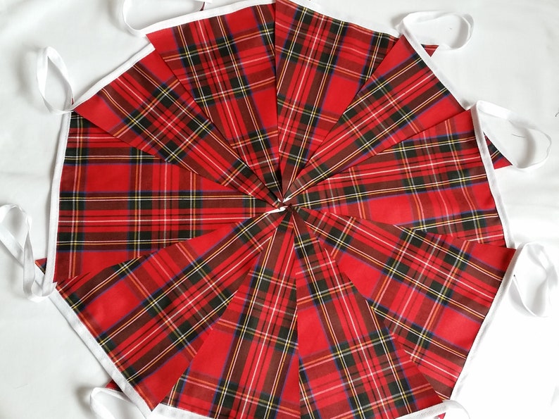 Red Stewart Tartan Fabric Bunting: 10 Ft Vintage Style Garland - Etsy UK