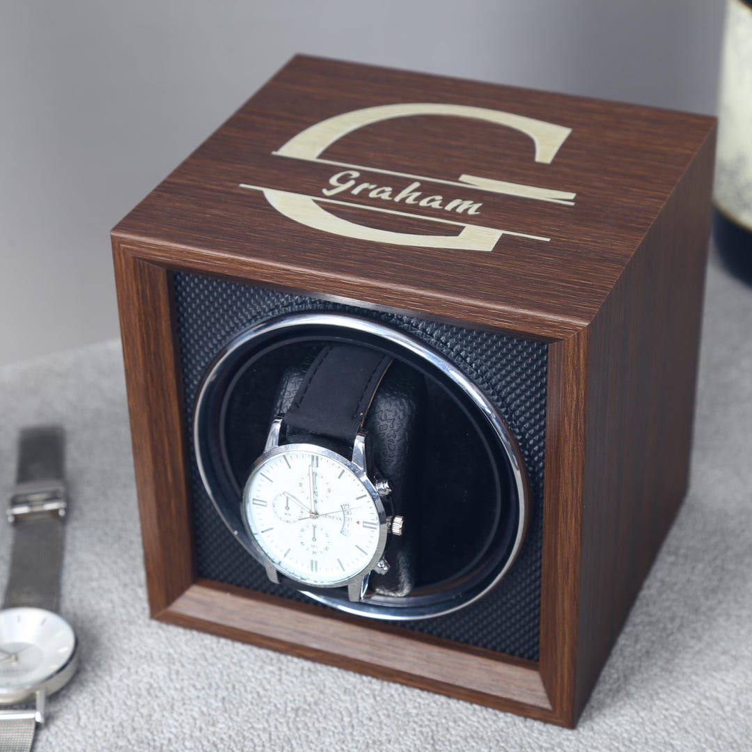 Personalized Black Walnut Automatic Watch Winder: Custom Engraved Gift ...