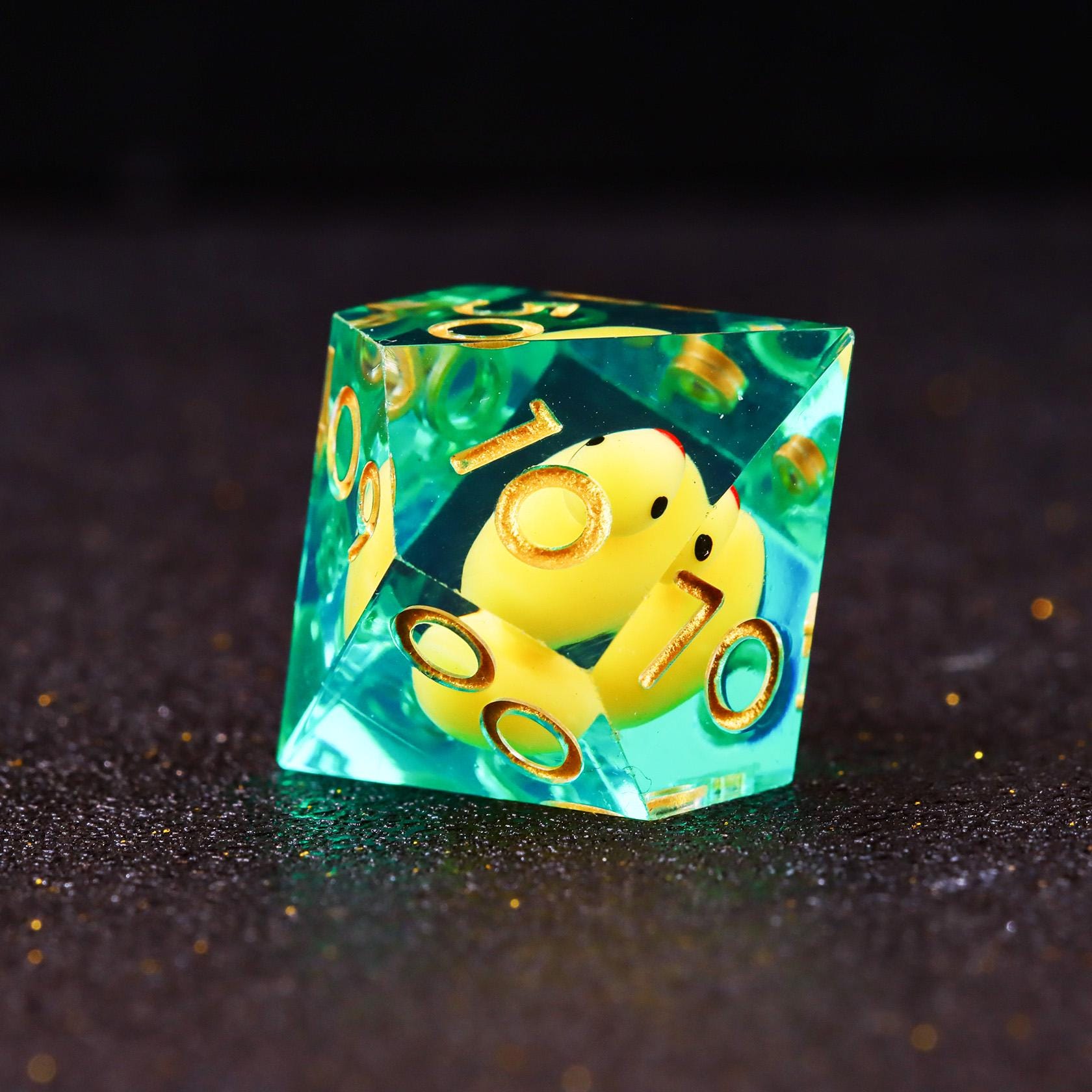 Lucky Yellow Duck Dnd Dice Set for Role Playing Games, Resin Dungeons ...