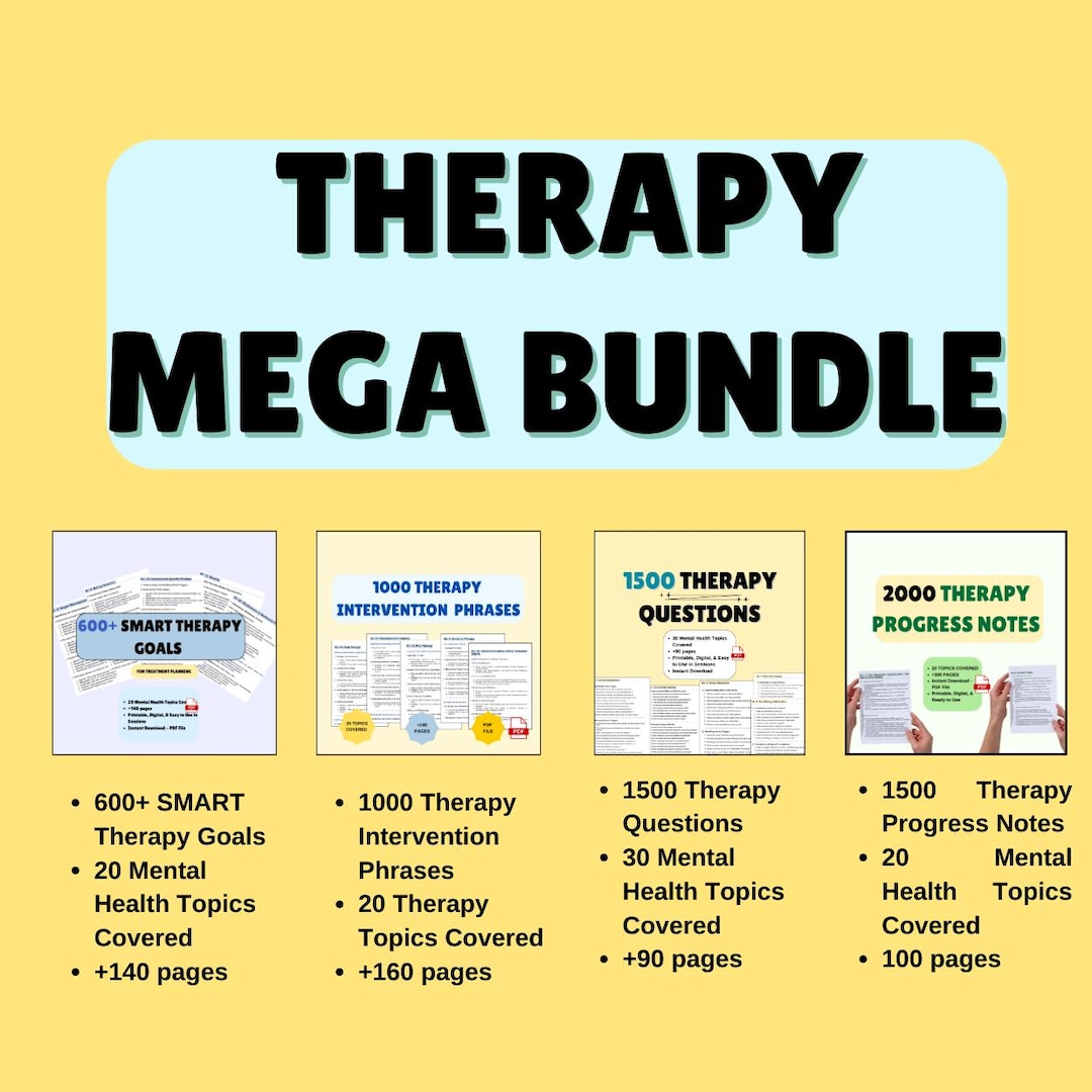 Therapy Mega BUNDLE, Therapy Interventions, Therapy Smart Goals ...