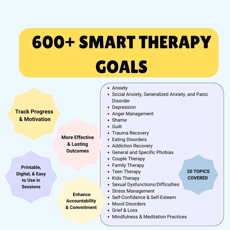 Therapy Goals Cheat Sheet - Etsy