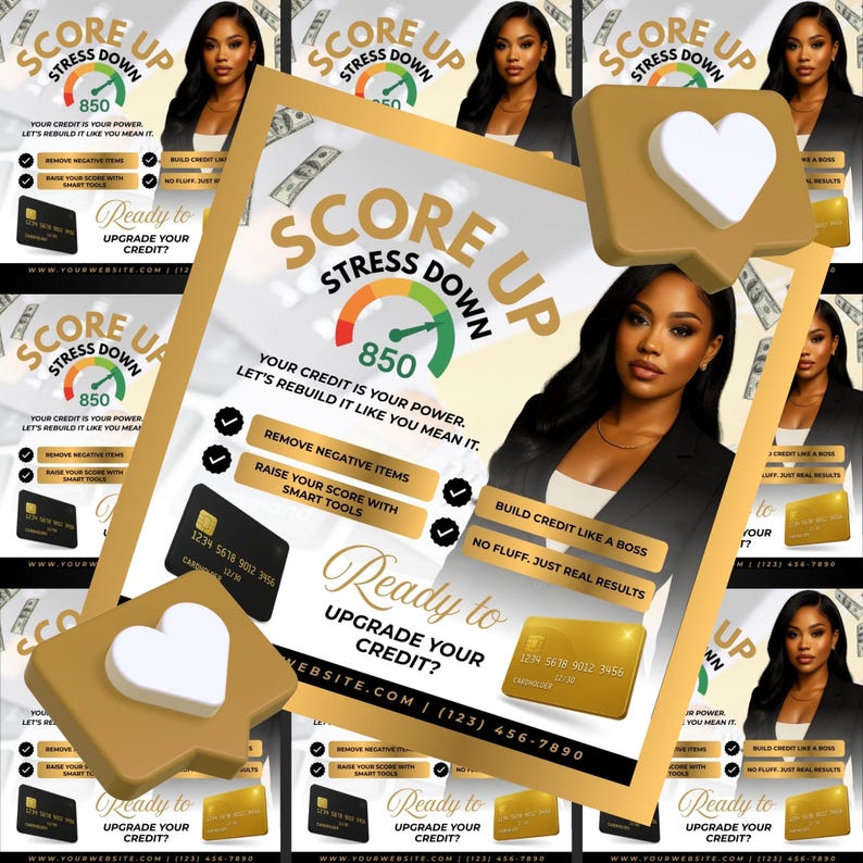 Editable Credit Repair Flyer Template: Canva Design for Social Media - Etsy