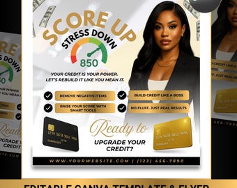 Editable Credit Repair Flyer Template: Canva Design for Social Media - Etsy