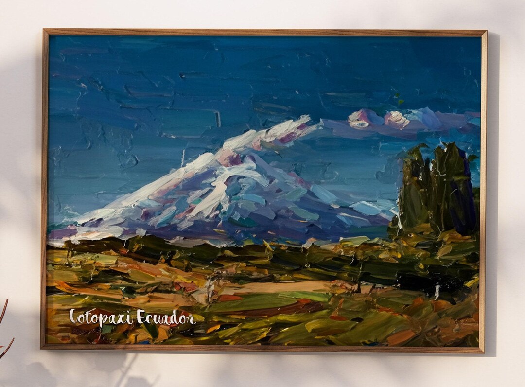 Cotopaxi Volcano Ecuador Poster Canvas Watercolor Oil Print Cotopaxi ...