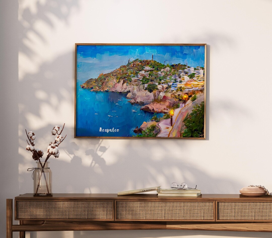 Acapulco Painting Poster Canvas Watercolor Oil Print Acapulco Wall Art ...