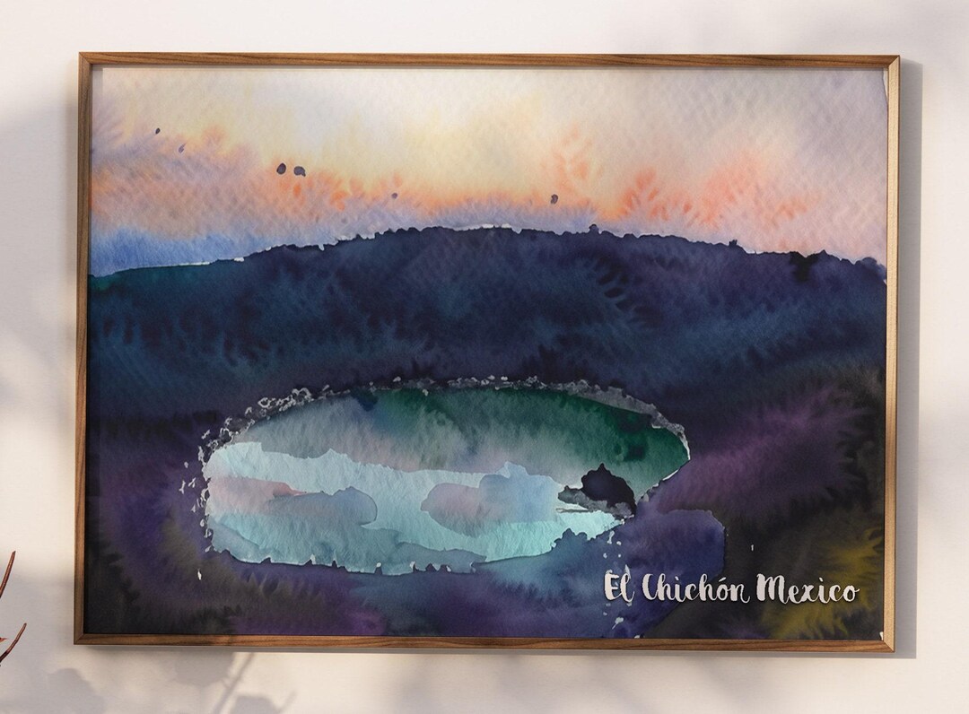 El Chichón Volcano Mexico Poster 2 Canvas Watercolor Oil Print El ...