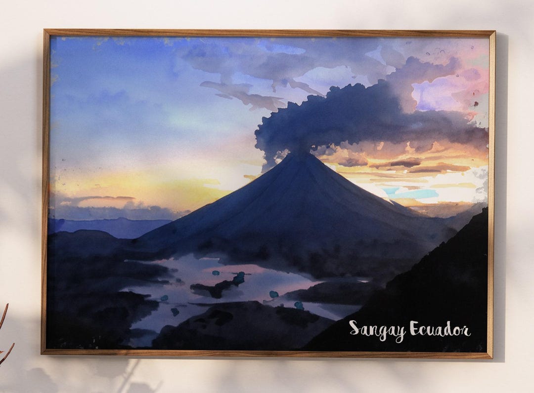 Sangay Volcano Ecuador Poster 2 Canvas Watercolor Oil Print Wall Art ...