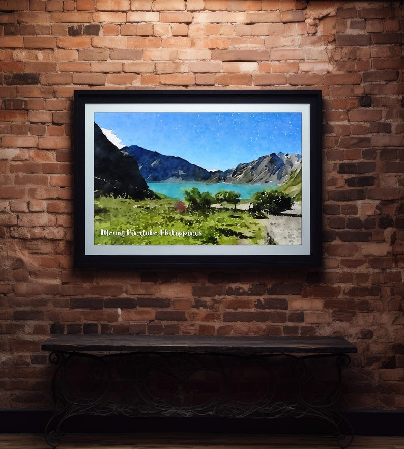 Pinatubo Volcano Philippines Poster 2 Canvas Watercolor Oil Print ...