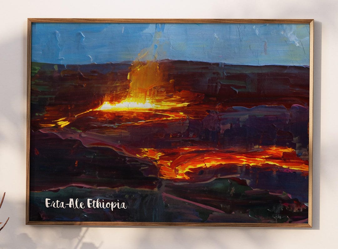 Erta-ale Volcano Ethiopia Poster2 Canvas Watercolor Oil Print Erta-ale ...
