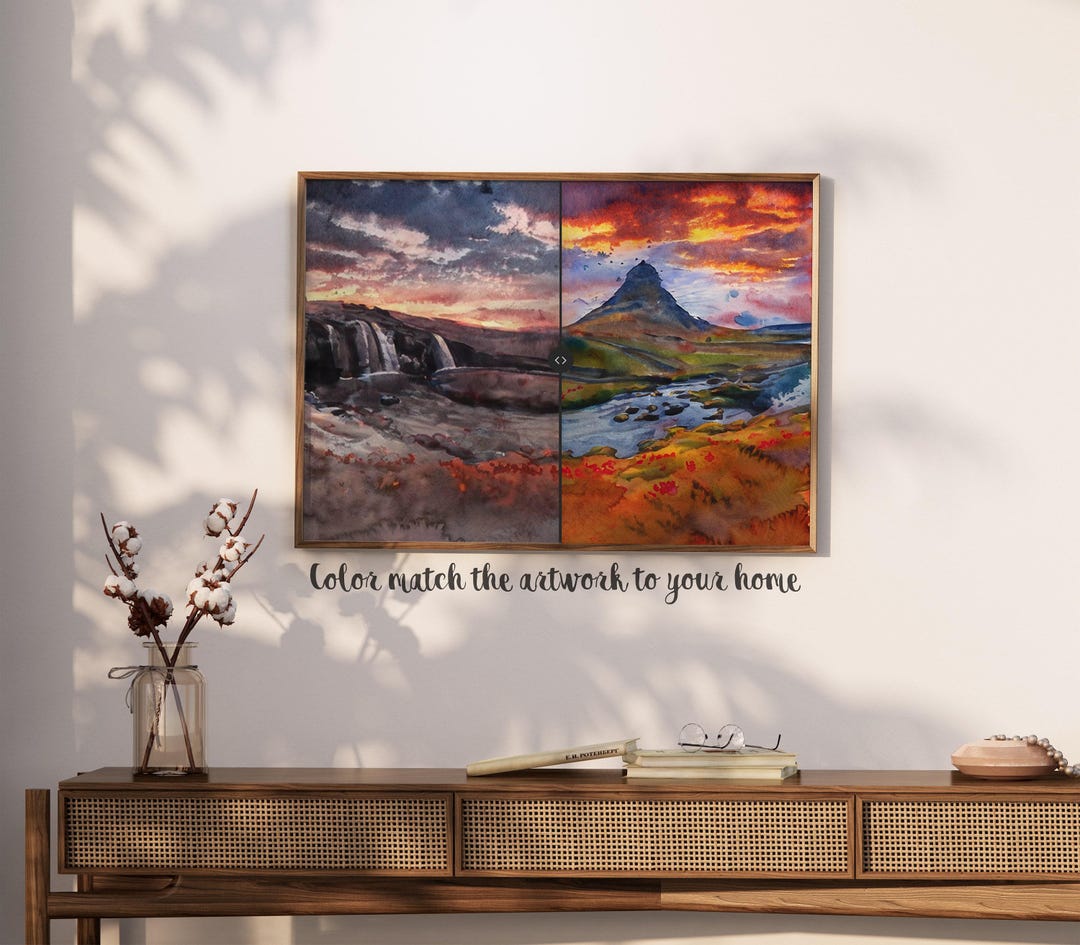 Iceland Print Watercolor Painting Wall Art Iceland Poster Iceland Photo ...