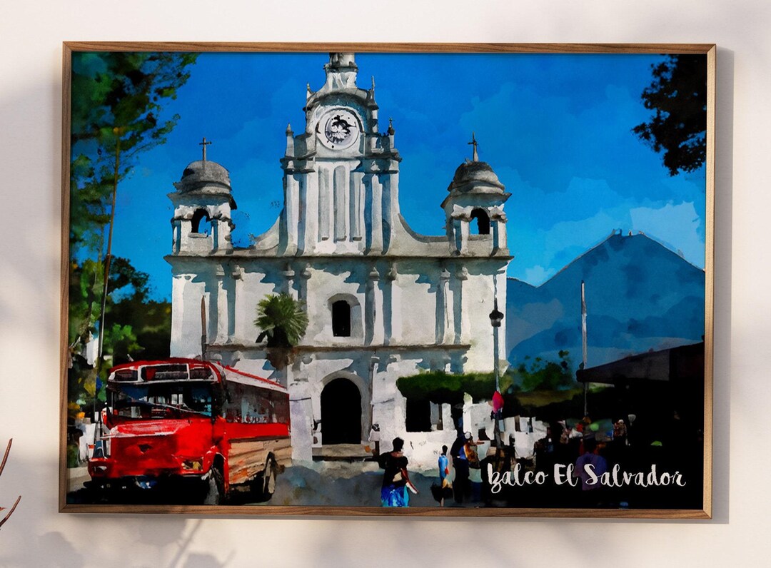Izalco Volcano El Salvador Poster Canvas Watercolor Oil Print Izalco ...