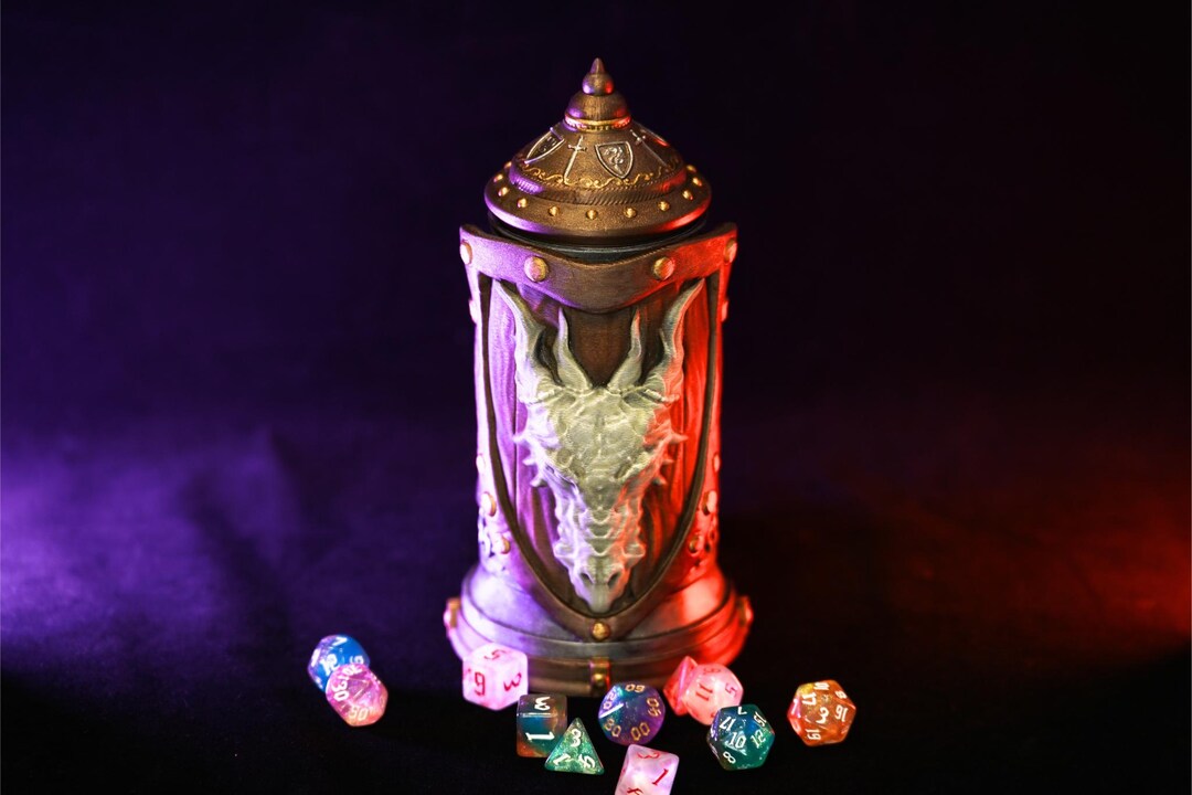 Hand-painted Warrior Dice Mug: 3D Printed RPG Dice Cup & Can Holder - Etsy