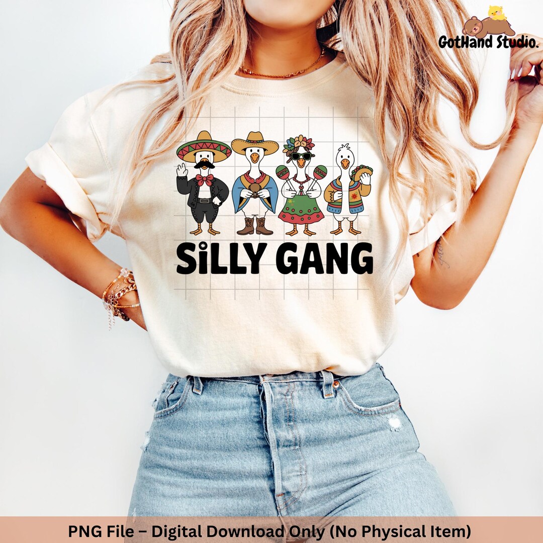 Silly Gang Cinco De Mayo Geese – Fun Hand-drawn Cartoon Illustration, T ...