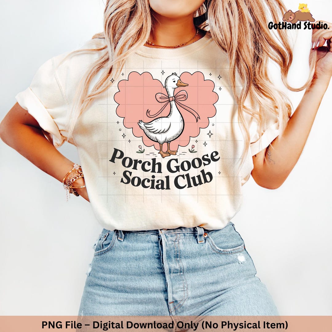 Porch Goose Social Club Png,funny Goose Clipart,quirky Silly Goose ...