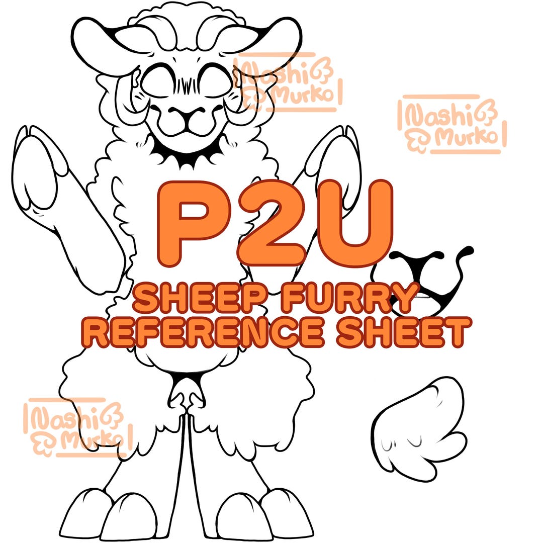 Sheep Fursona Reference Sheet Base | Furry Line Art & Base - Etsy