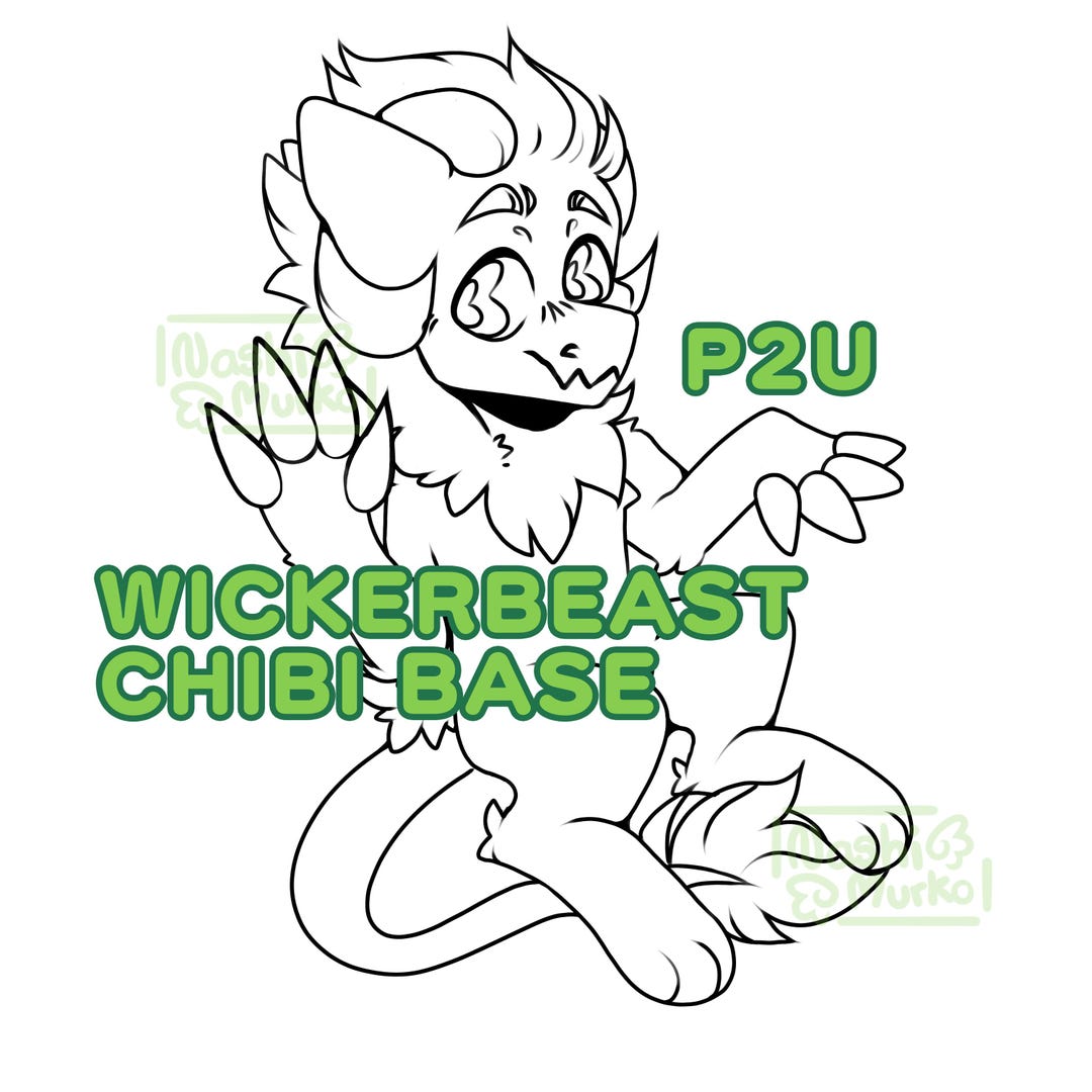 Wickerbeast Chib Fursona Reference Sheet Base | Furry Line Art & Base ...