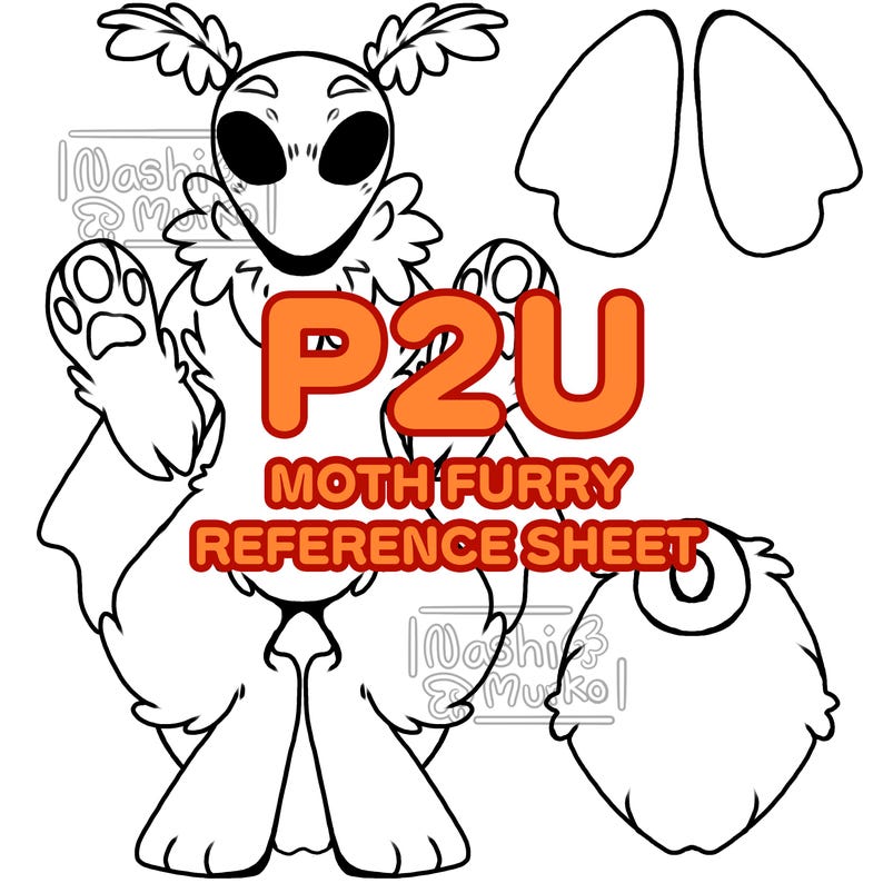 Moth Fursona Reference Sheet Base | Furry Line Art & Base - Etsy