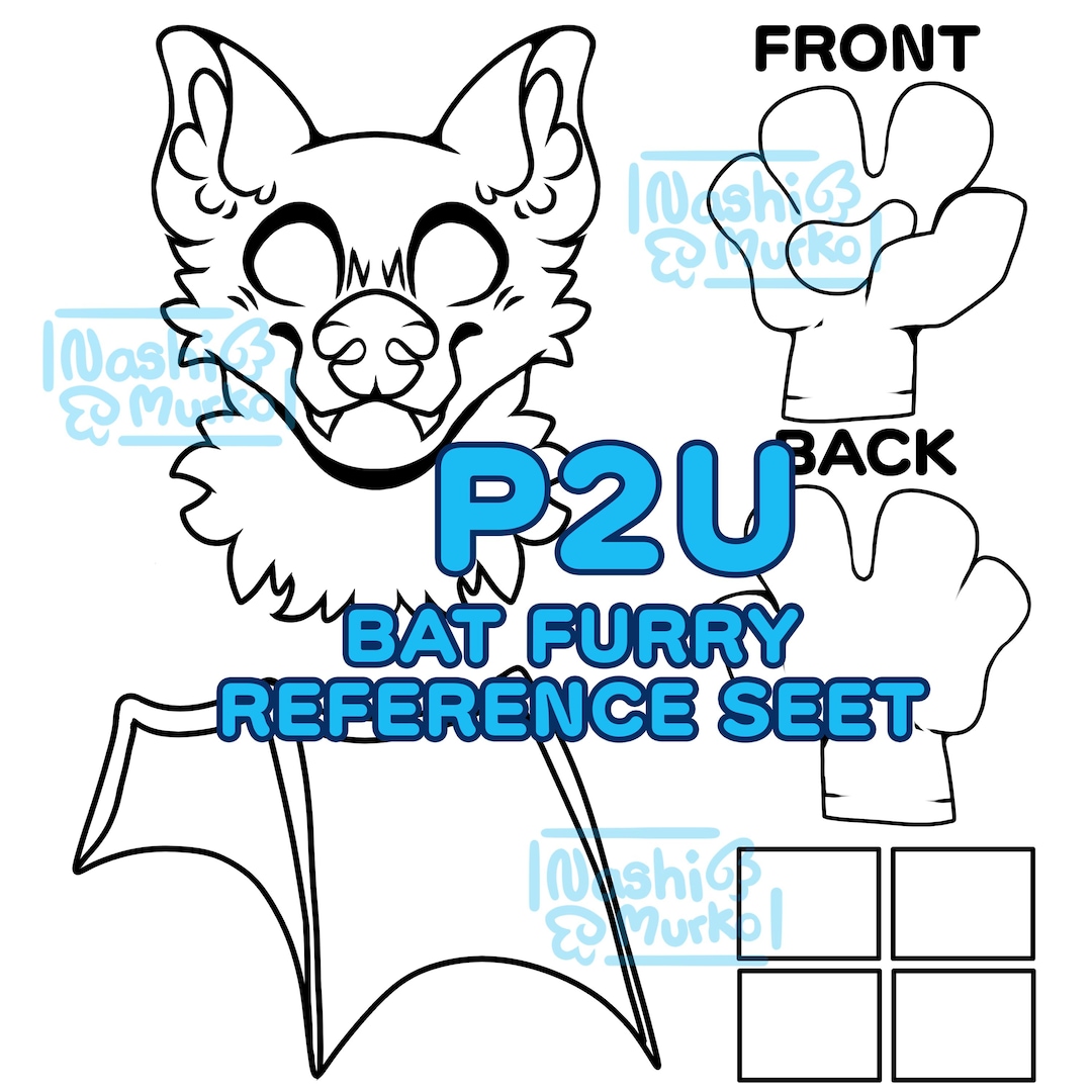 Bat Partial Fursona Reference Sheet Base | Furry Line Art & Base - Etsy