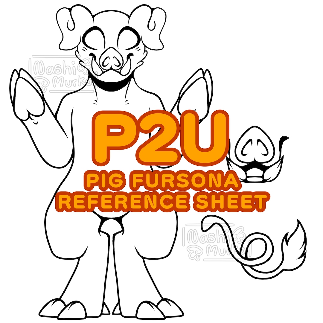 Pig Fursona Reference Sheet Base | Furry Line Art & Base - Etsy