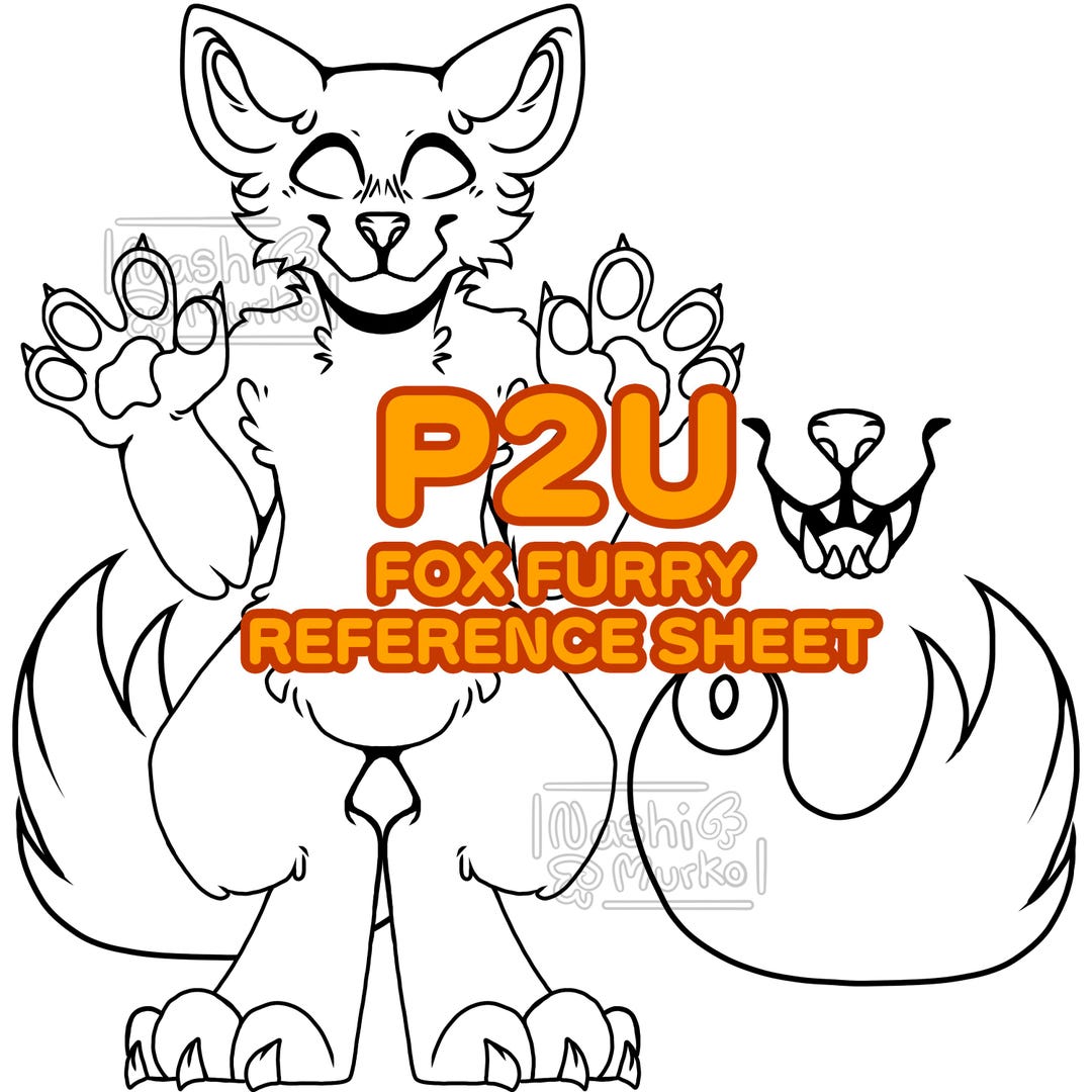 Fox Fursona Reference Sheet Base | Furry Line Art & Base - Etsy