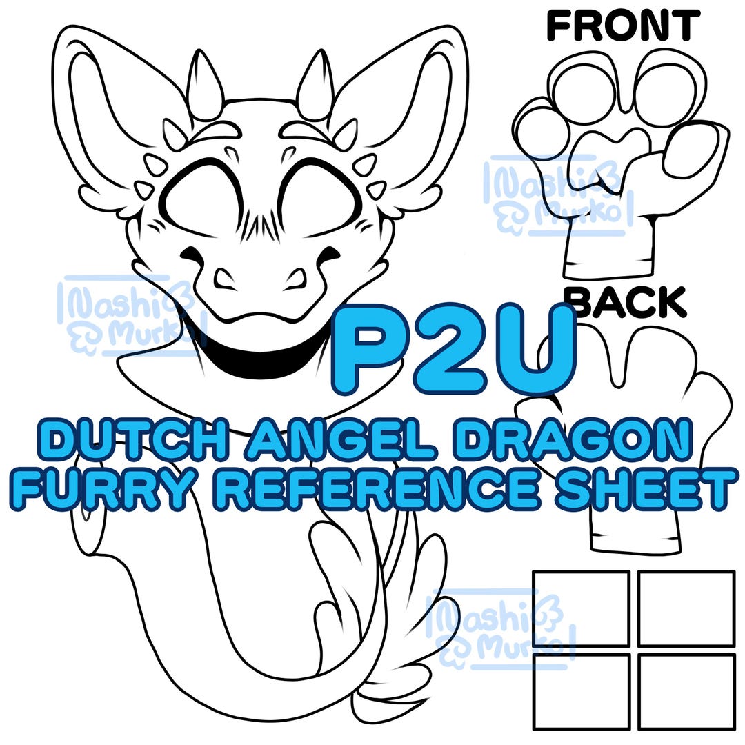 Dutch Angel Dragon Partial | Poodling Fursona Reference Sheet Base ...