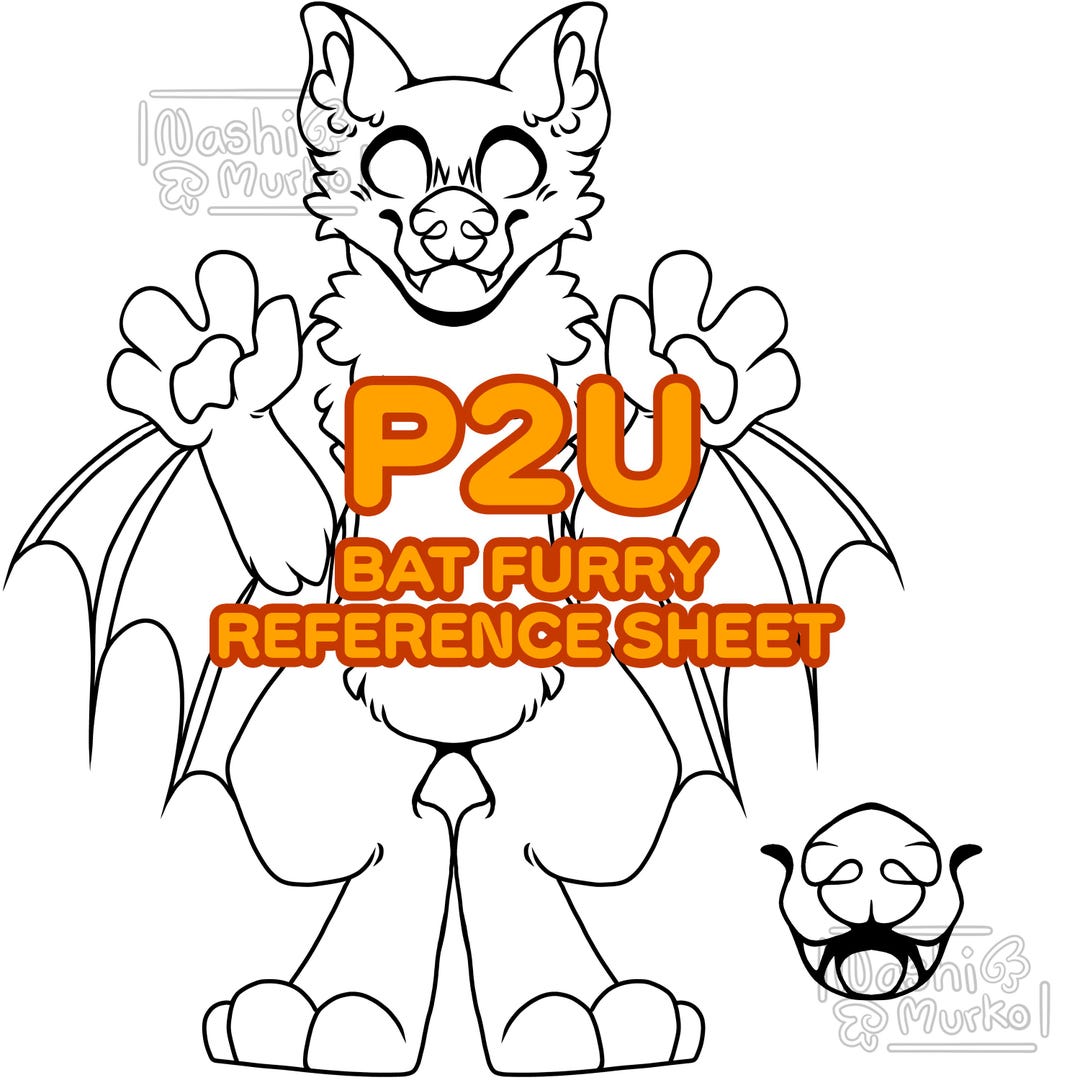 Bat Fursona Reference Sheet Base | Furry Line Art & Base - Etsy