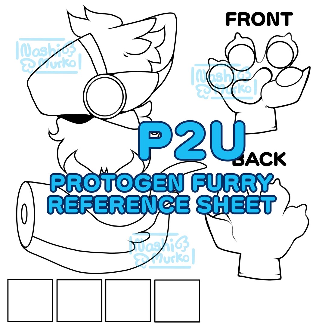 Protogen Partial Fursona Reference Sheet Base | Furry Line Art & Base - Etsy